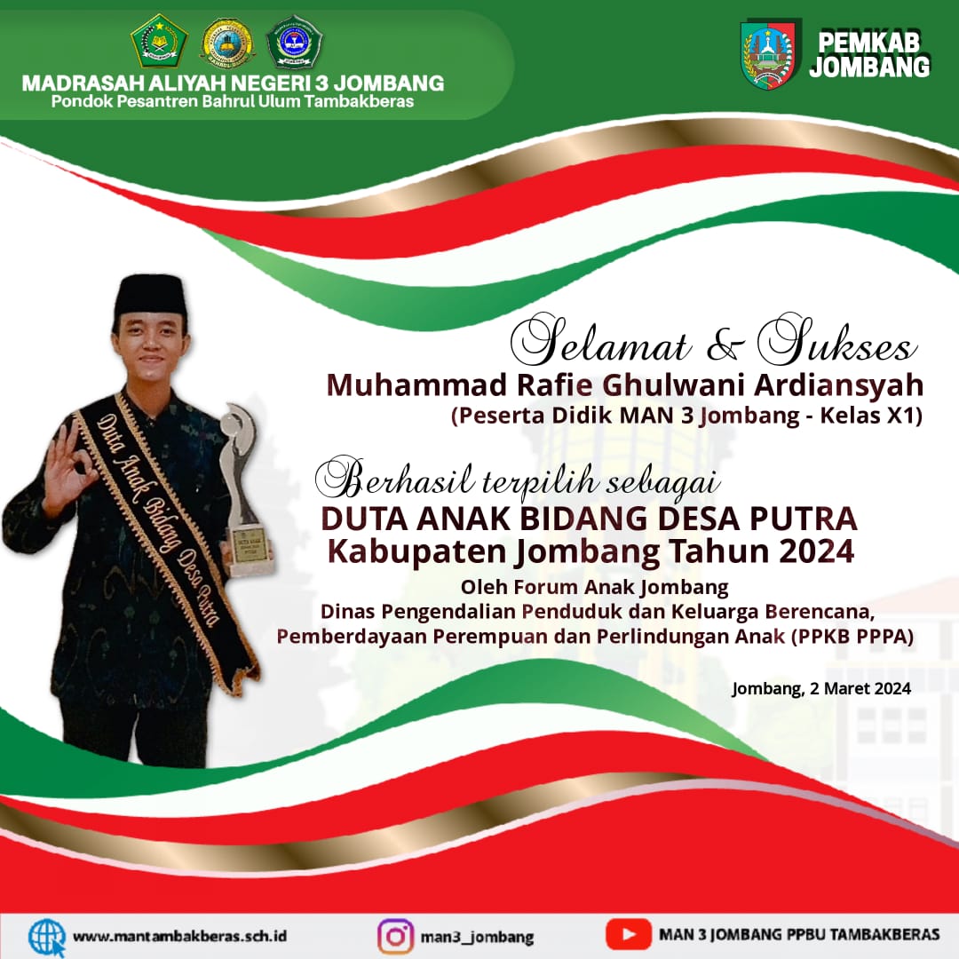 BANGGA: PESERTA DIDIK MAN 3 JOMBANG TERPILIH JADI DUTA ANAK BIDANG DESA ...
