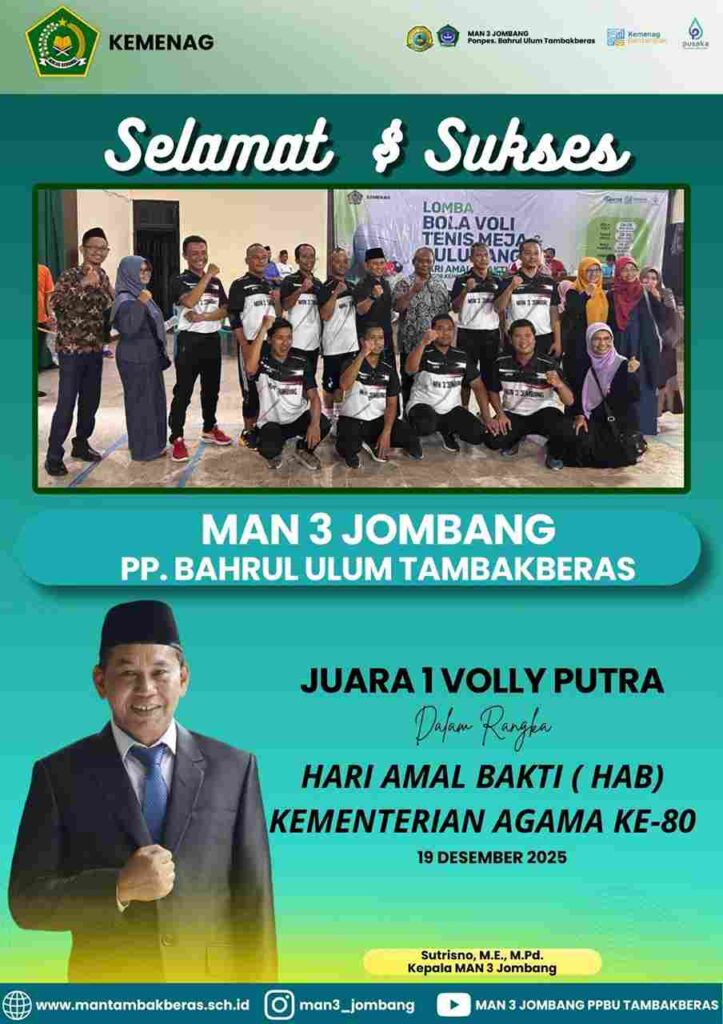 Performa Unggul GTK MAN 3 Jombang dalam HAB ke- 80 Kemenag: Juara 1 ...